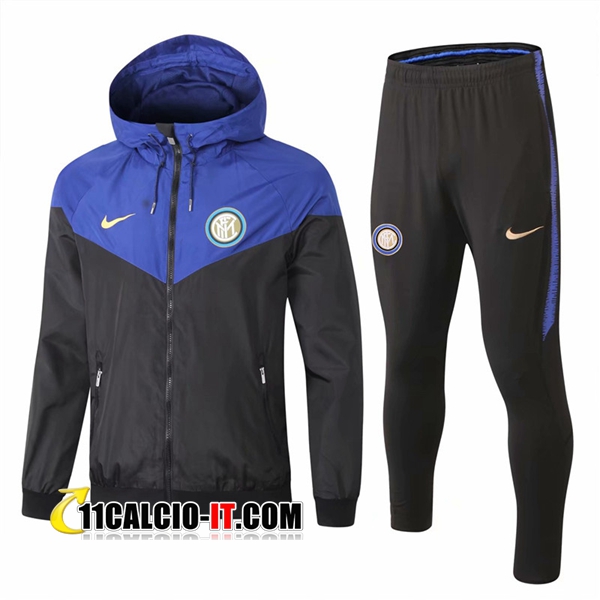Nuove Tuta Giacca a Vento Inter Milan Blu/Nero 2018/19 | Tailandia