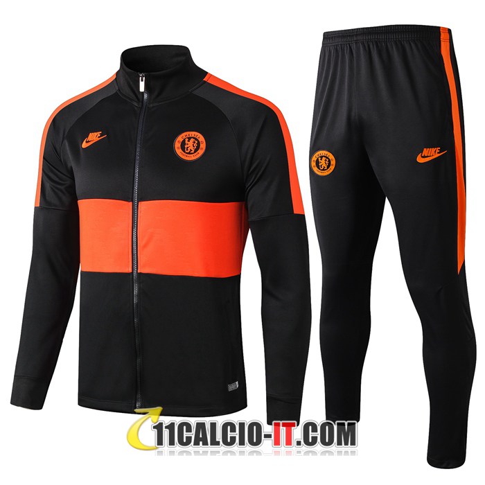 Nuove Tuta Calcio - Giacca FC Chelsea Nero Arancione 2019/20 | Tailandia