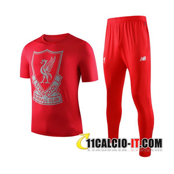 Nuove Kit Maglia Allenamento FC Liverpool AXA + Pantaloni Rosso 2019/20 ...