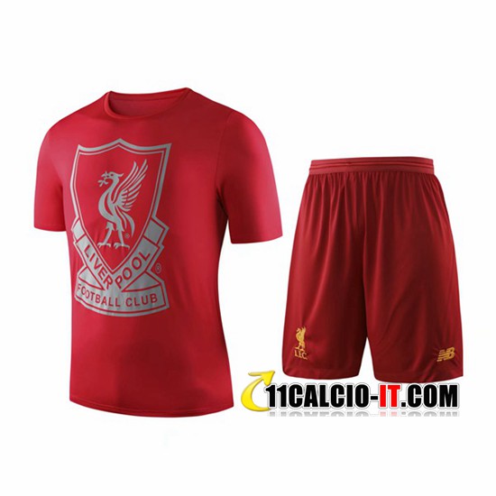 Nuove Kit Maglia Allenamento FC Liverpool AXA + Pantaloni Rosso 2019/20 ...