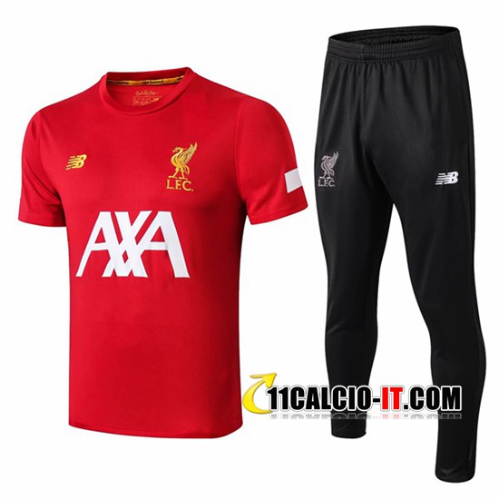 Nuove Kit Maglia Allenamento FC Liverpool AXA + Pantaloni Rosso 2019/20 ...