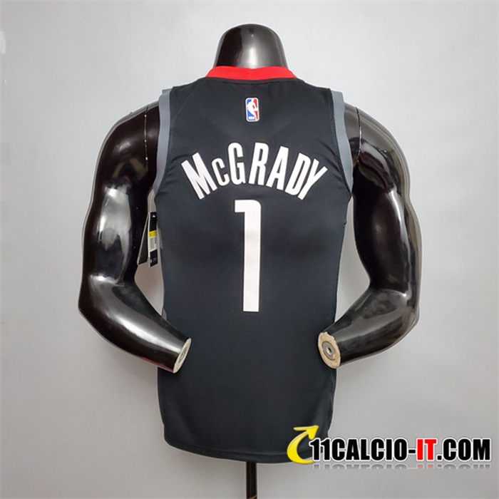 Nuove Maglia Houston Rockets (McGrady #1) Nero Jordan Theme Limited ...