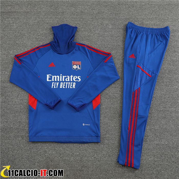 Tutte Le Insieme Tuta Calcio Lione Collo alto Blu 2022/2023