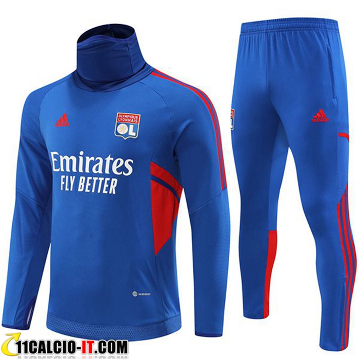Tutte Le Insieme Tuta Calcio Lione Collo alto Blu 2022/2023