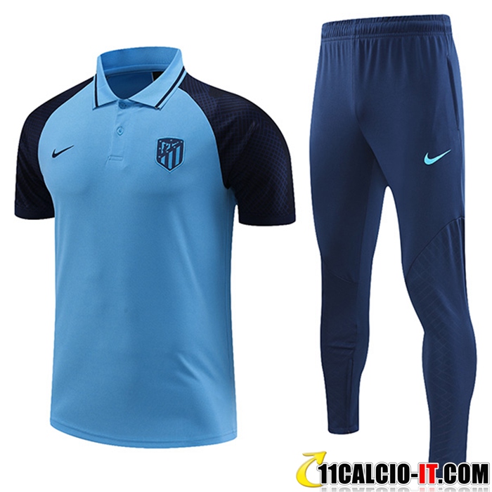 Nuova Kit Maglia Polo Atletico Madrid Azzurro 2023/2023
