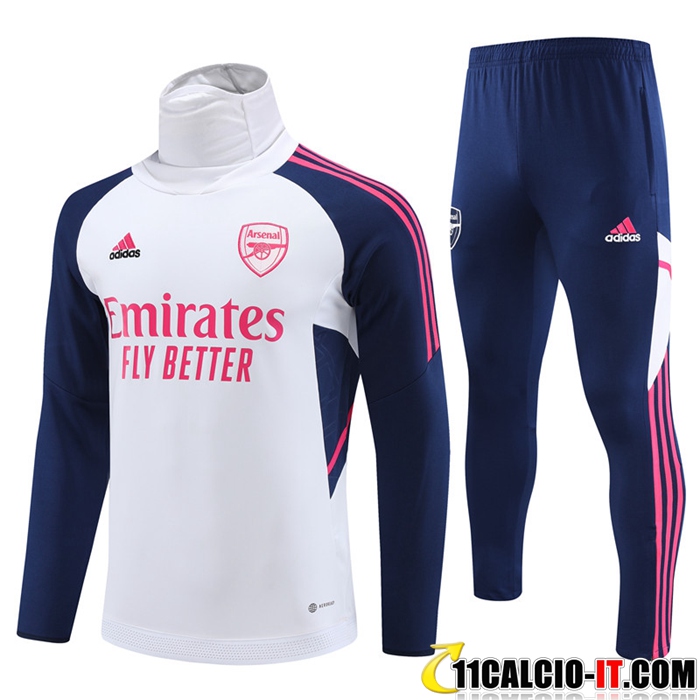 Vendita Insieme Tuta Calcio Arsenal High Collar Bianco 2023/2023