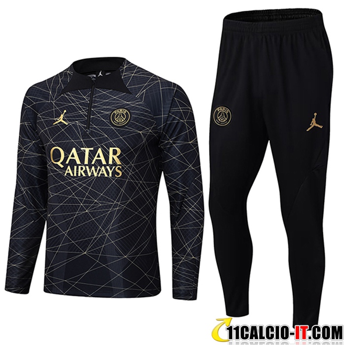 Nuova Insieme Tuta Calcio PSG Nero 2023