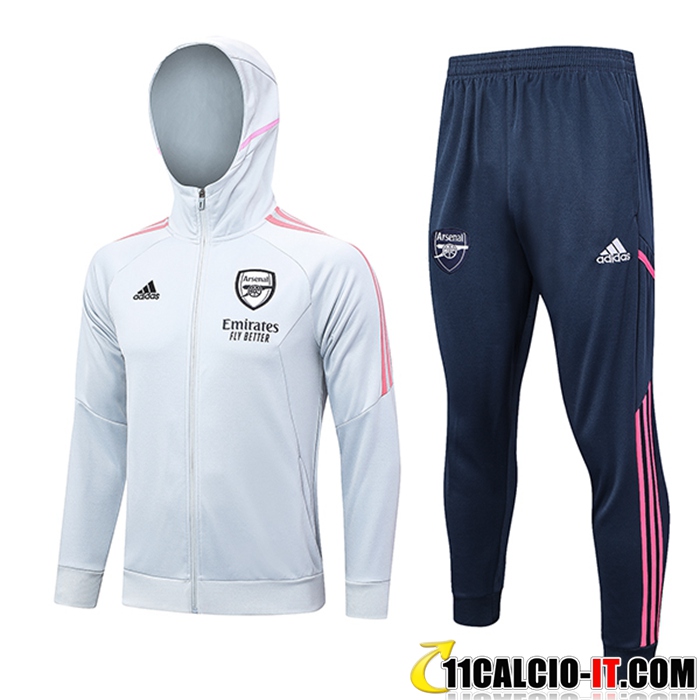 Personalizza Giacca Con Cappuccio Tuta Giacca A Vento Arsenal Grigio ...