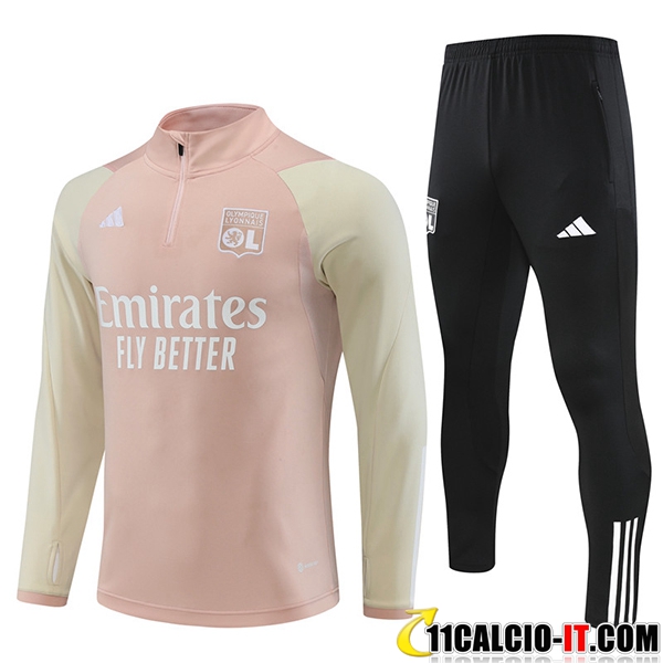 Nuove Insieme Tuta Calcio Lione Rosa 2023/2024