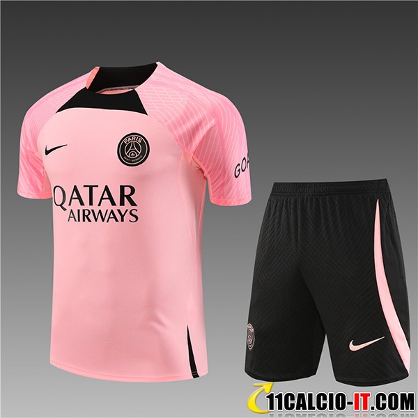 Offerta Kit Maglia Allenamento + Pantaloni PSG Bambino Rosa 2023/2024