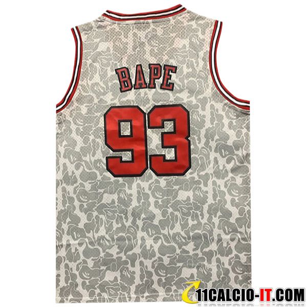 Acquistare Maglia Chicago Bulls (BAPE #93) 2023/24 Grigio/Rosso