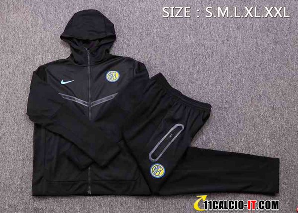 Siti Giacca Con Cappuccio Tuta Giacca A Vento Inter Milan Nero 2023/2024