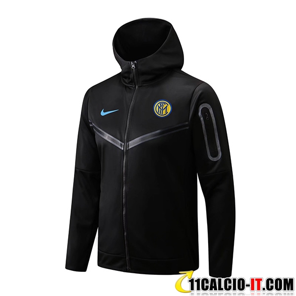 Nuove Giacca Con Cappuccio Inter Milan Nero 2023/2024
