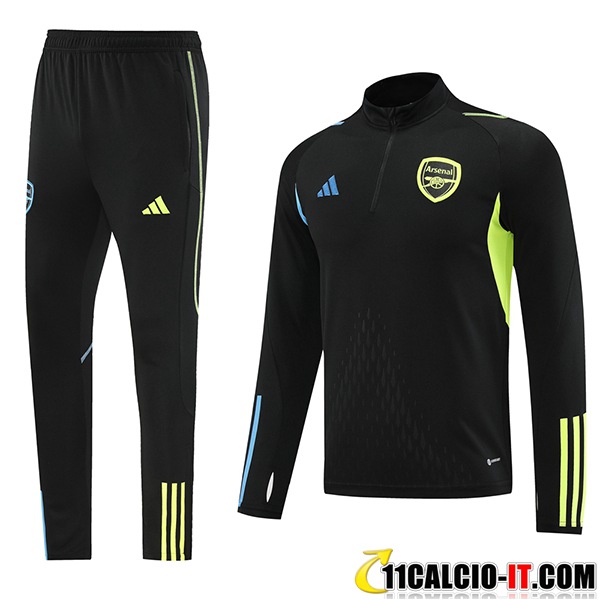 Personalizzazione Insieme Tuta Calcio Arsenal Nero/Verde 2023/2024