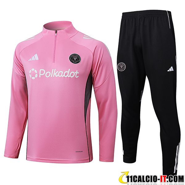 Personalizzazione Insieme Tuta Calcio Inter Miami CF Rosa/Grigio 2025/2026
