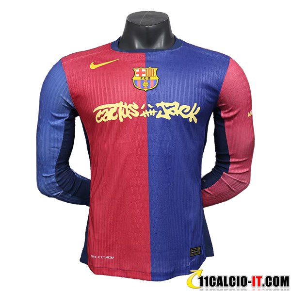 Acquistare Maglie Calcio FC Barcellona Travis Scott Manica Lungas Prima ...